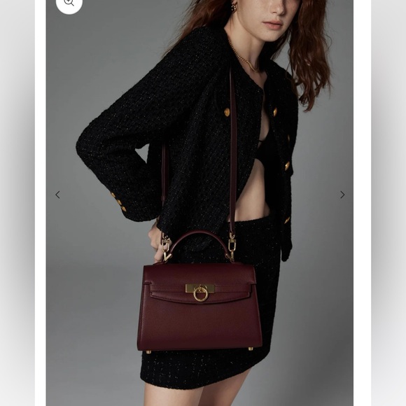 Parisa Wang | Bags | Parisa Wang Grace Top Handle Bag Eve In Burgundy ...